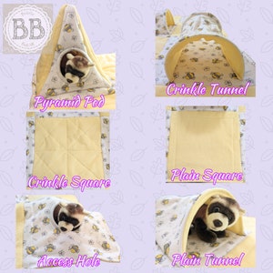 Playmat, Activity Centre for Ferrets or Rats, Crinkle Mat, Tunnels, Bed ...