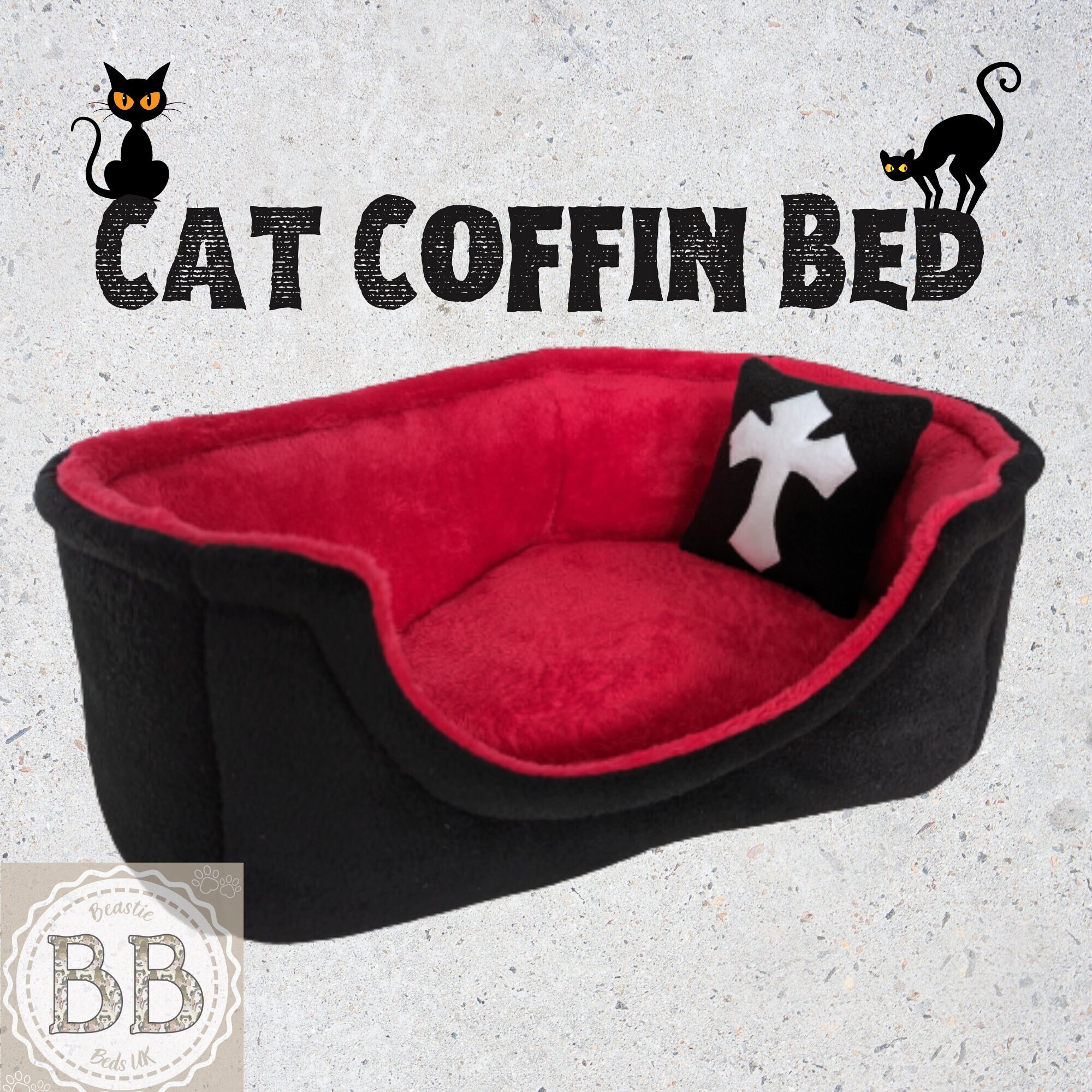 The Cat Cosy Coffin Luxury Halloween Coffin Bed for Cats and - Etsy UK