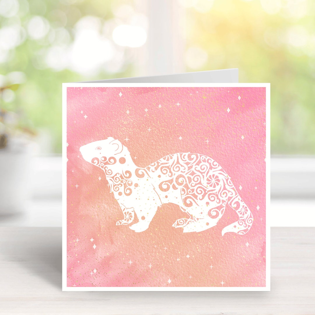 Ferret Greetings Card, Birthday Card, Thank You, Good Luck, Best Wishes ...