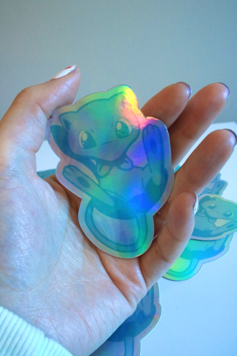 Shiny Mew Holographic Vinyl Sticker for Laptop Macbook - Etsy