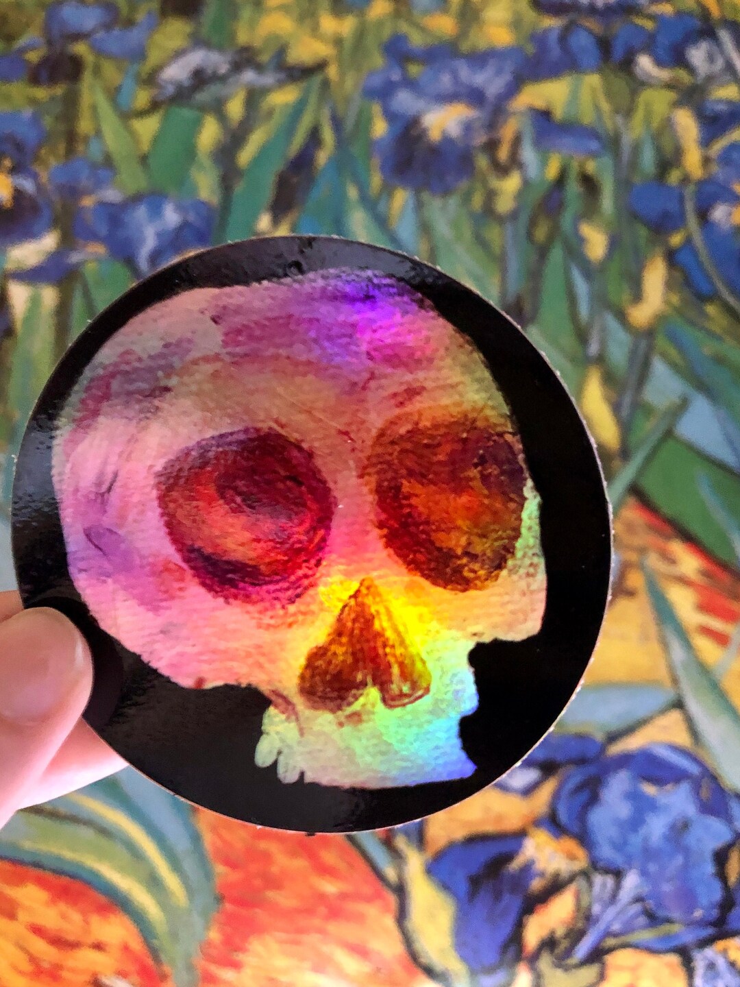 Holographic Skull Sticker - Etsy