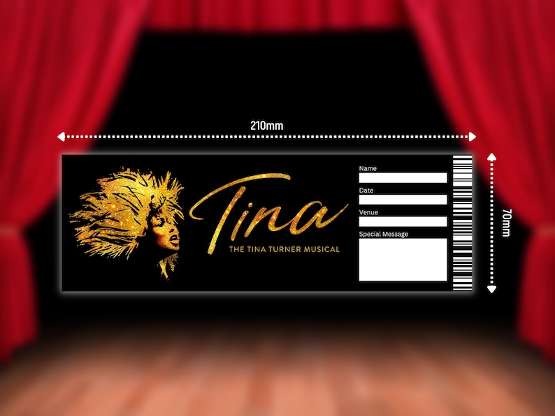 Tina Turner Theatre Ticket Printable Broadway West End Gift Editable ...