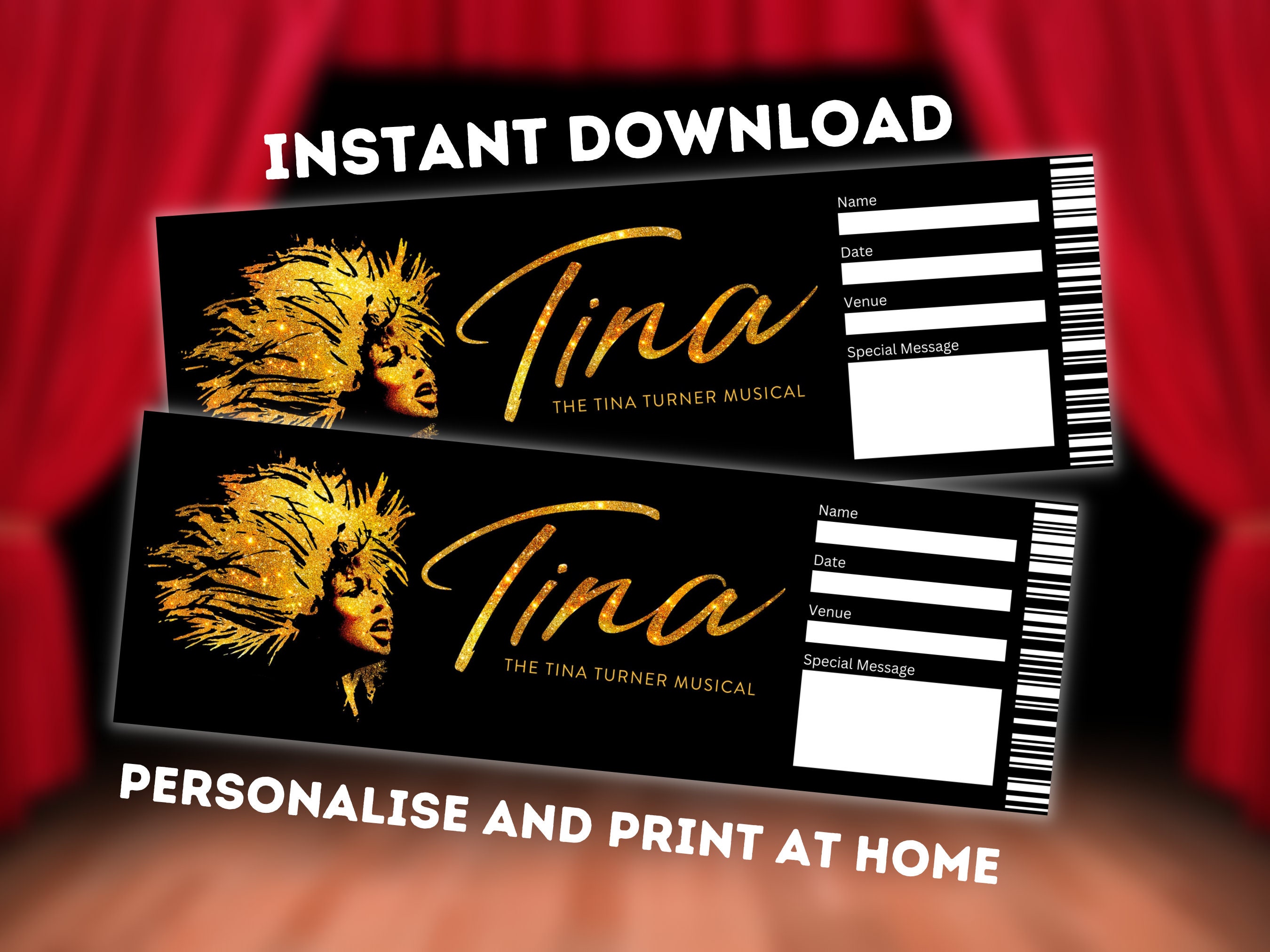 Tina Turner Theatre Ticket Printable Broadway West End Gift - Etsy UK