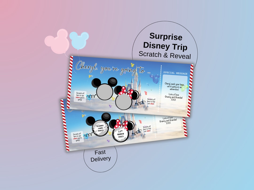 Magical Disney Theme Park Reveal Scratch Card | Mickey & Minnie ...