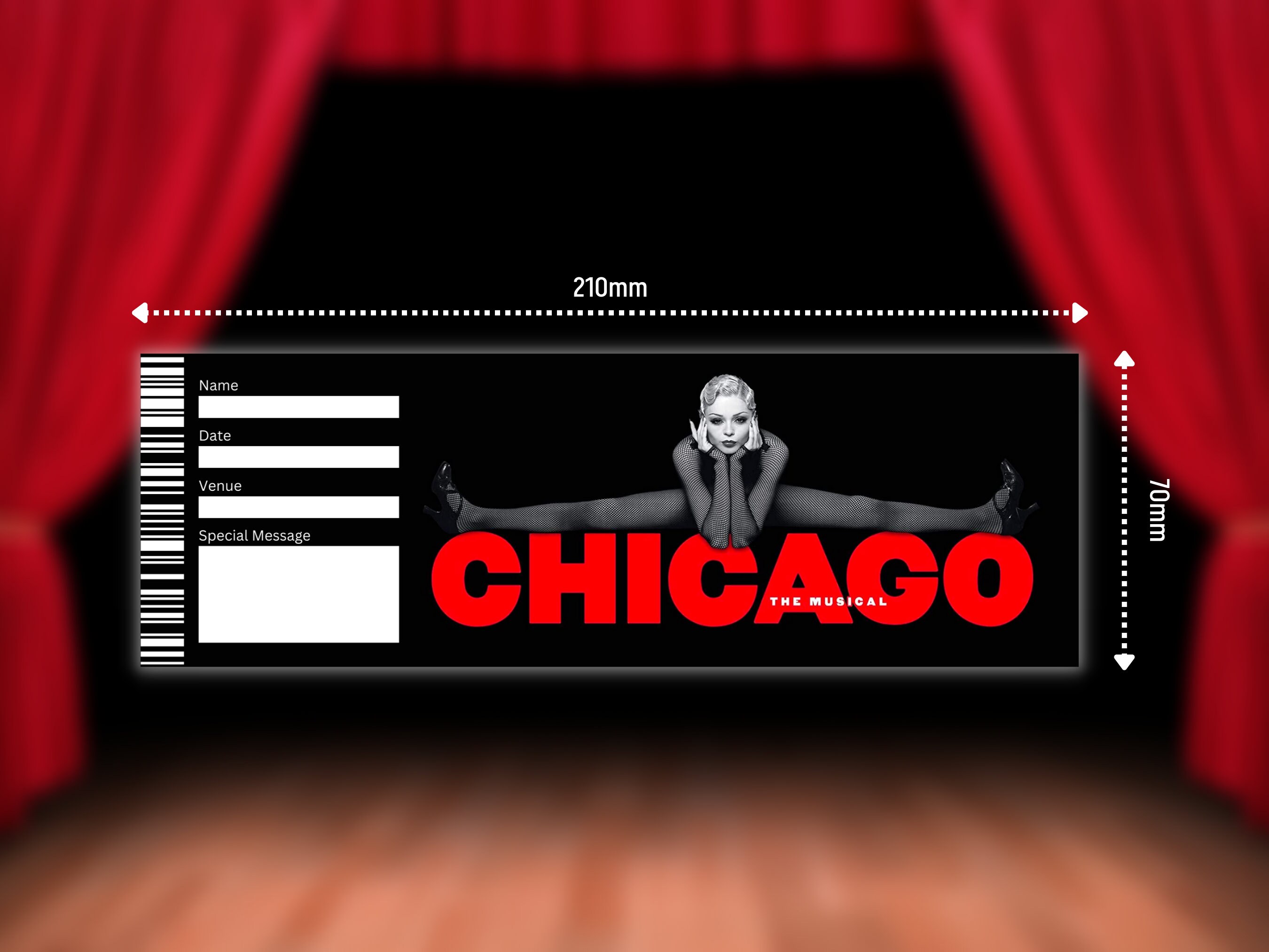 Chicago Theatre Ticket Printable Broadway West End Gift Editable ...