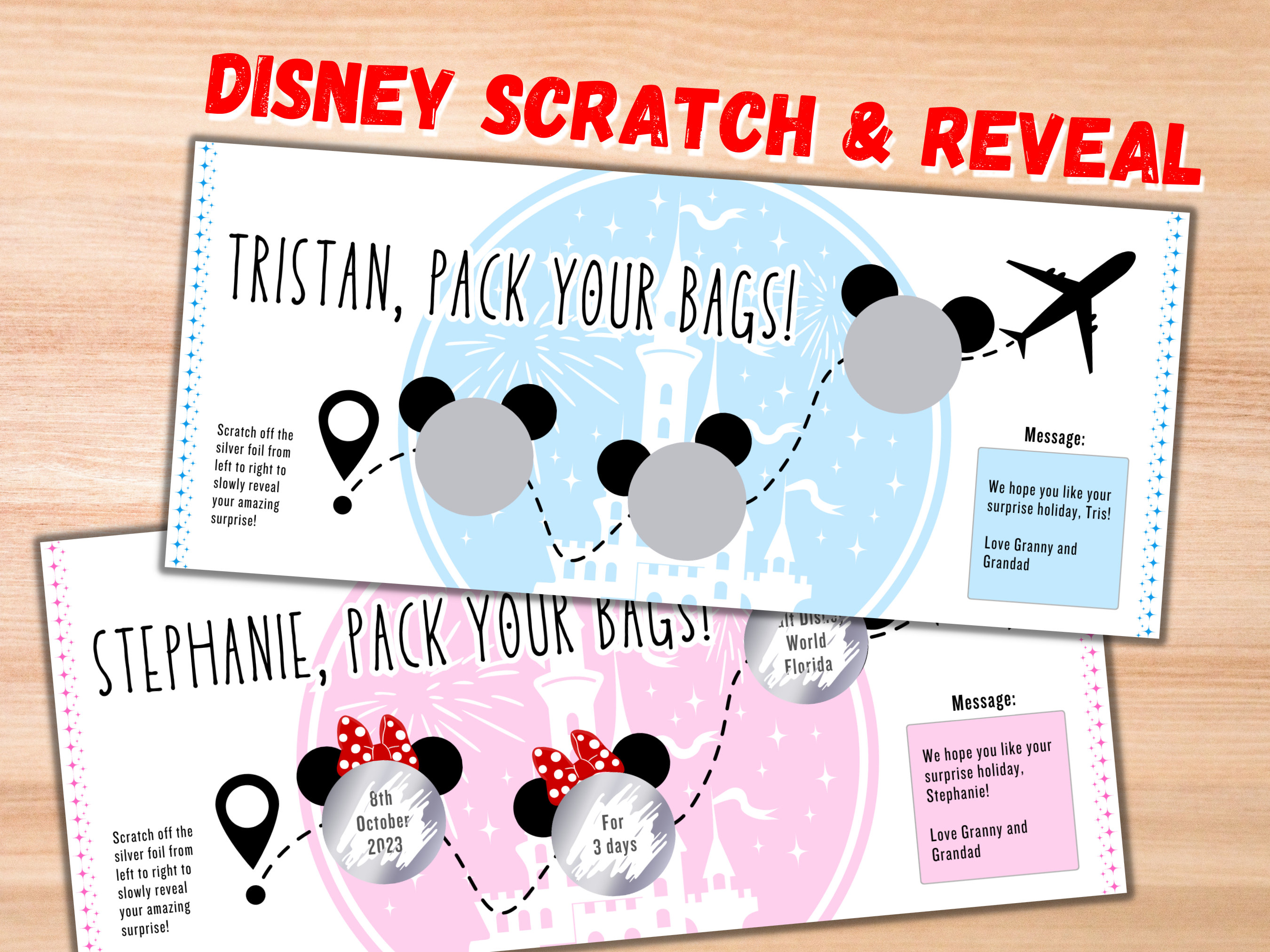 Disney Scratch Card Reveal Surprise Disneyland Gift Reveal Disney World ...