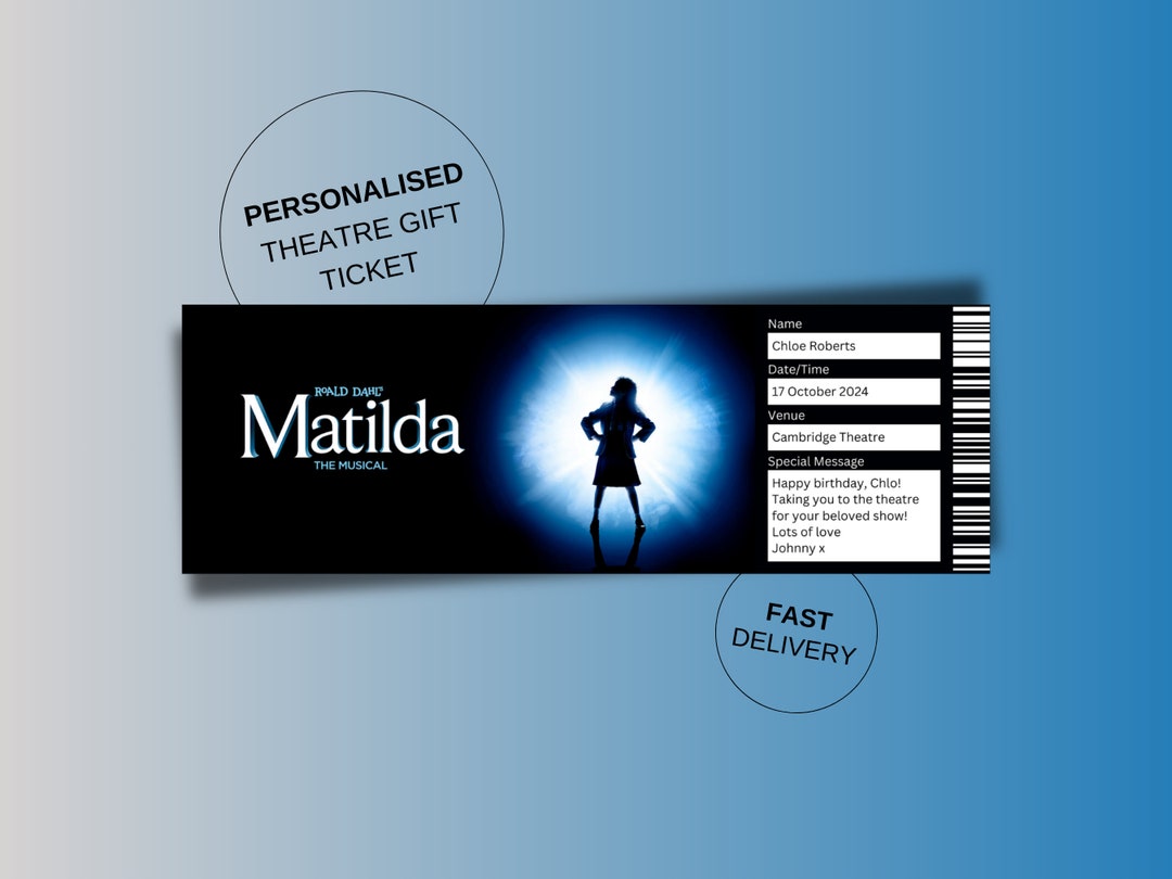 Matilda the Musical Theatre Ticket - Surprise Reveal, Gift Card, West ...