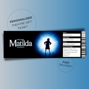 Matilda the Musical Theatre Ticket - Surprise Reveal, Gift Card, West ...