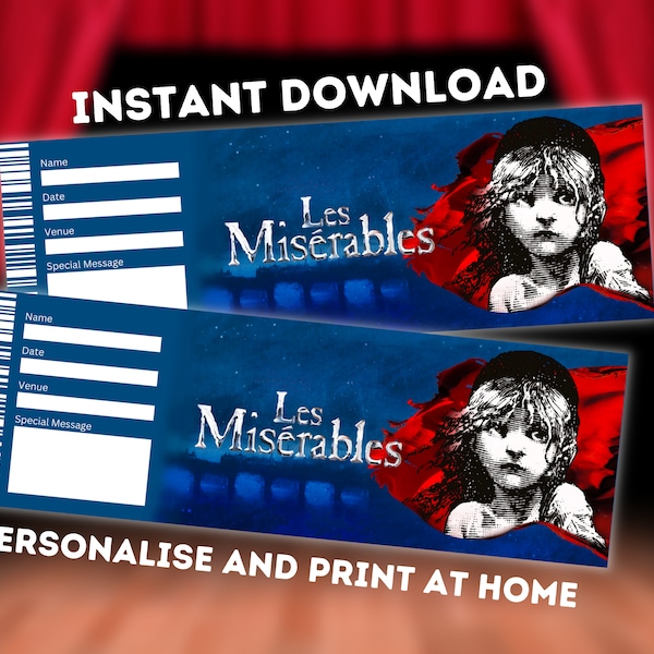 Surprise Les Miserables Ticket - Etsy