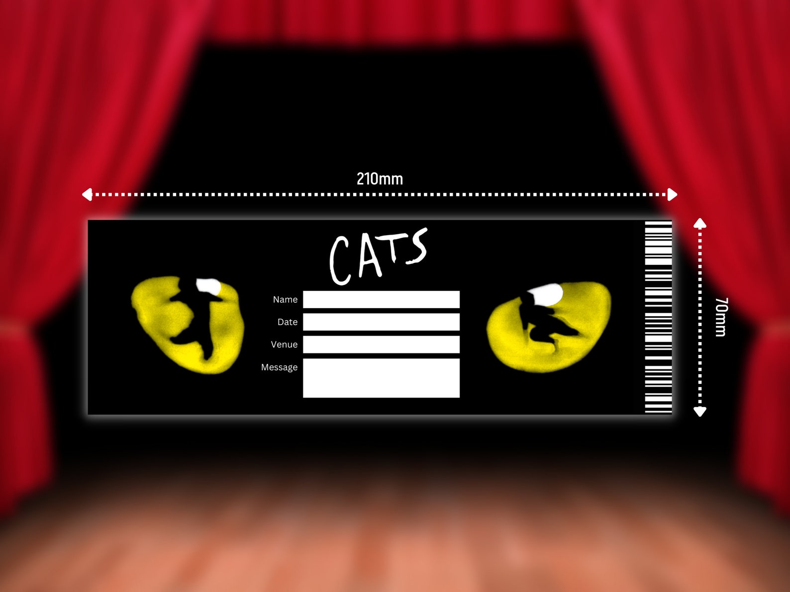 Cats Theatre Ticket - Printable Broadway West End Gift - Editable ...