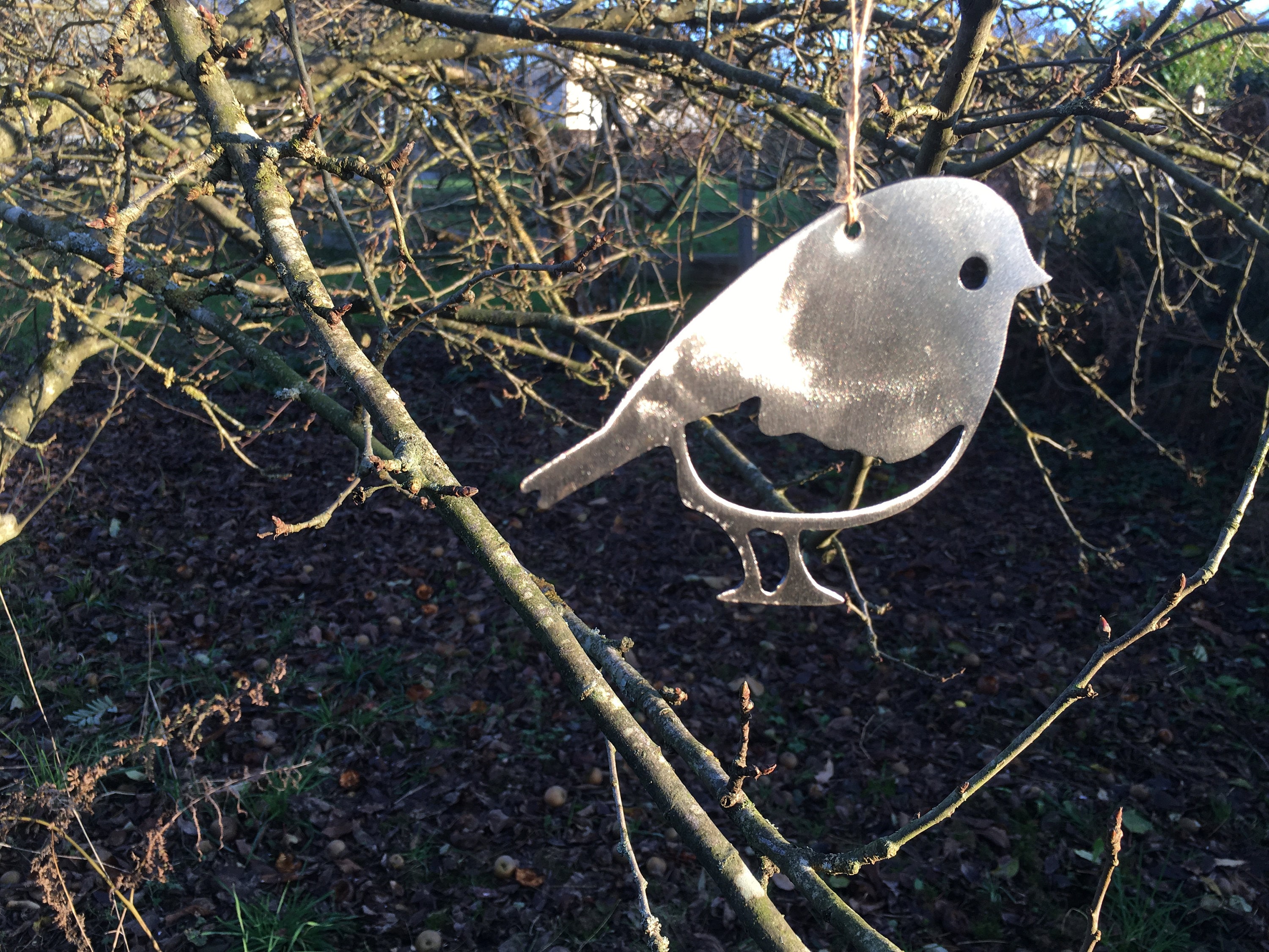 Hanging Robin in Metal Handmade Shiny Garden Gifts Exterior Decorative ...