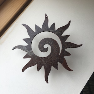 Rusted Sun Mobile for Hanging or Wall Mounting. Handmade Indoor ...