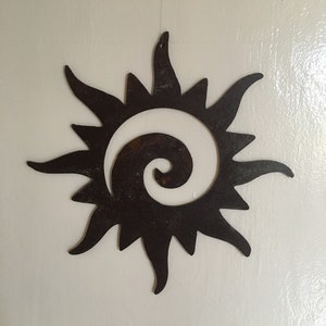 Rusted Sun Mobile for Hanging or Wall Mounting. Handmade Indoor ...