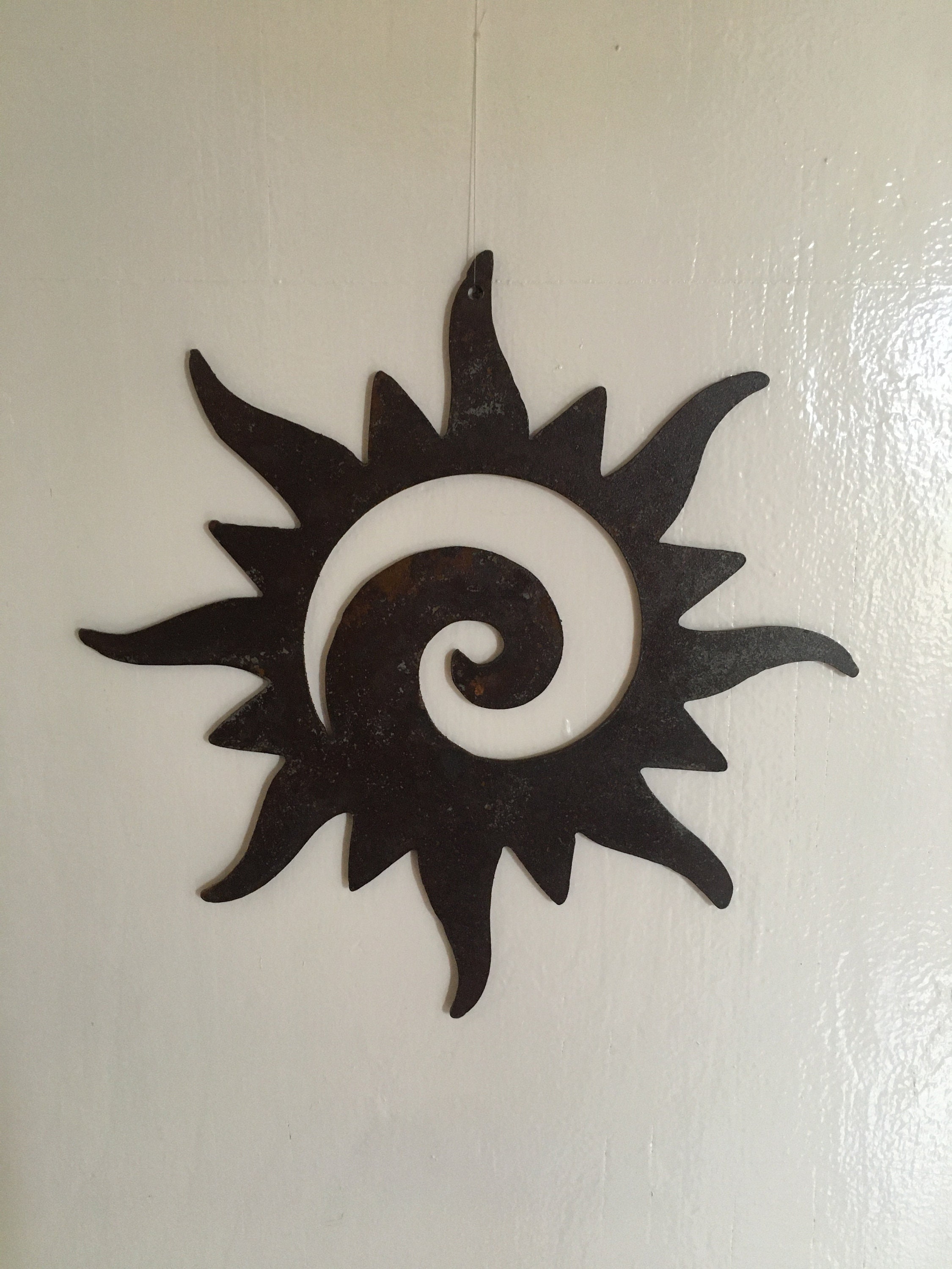 Rusted Sun Mobile for Hanging or Wall Mounting. Handmade Indoor ...