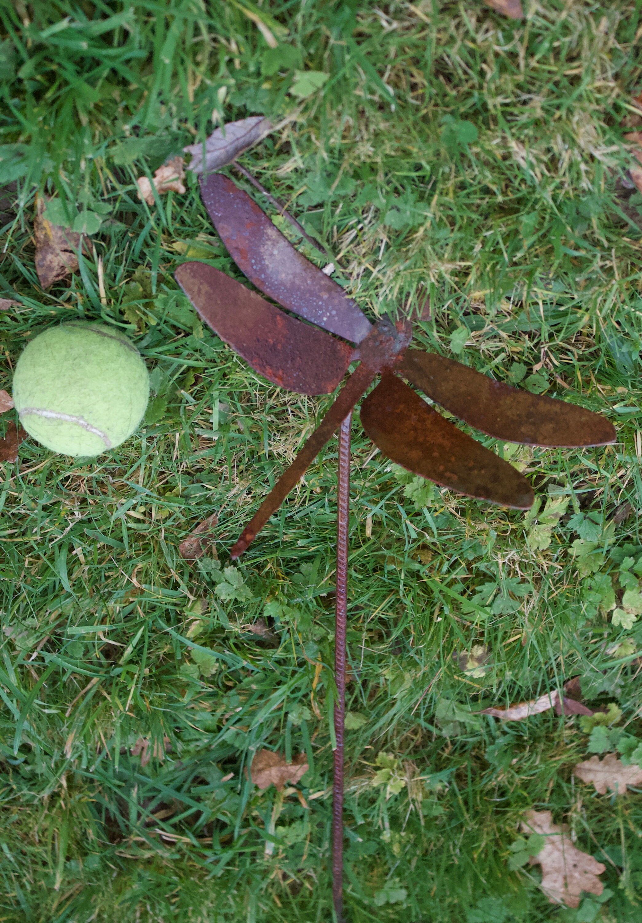 Rusted Metal Dragonfly Garden Stake Plant Pot Stakes - Etsy