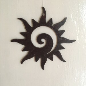 Rusted Small Sun Mobile for Hanging or Wall Mounting. Handmade Indoor ...