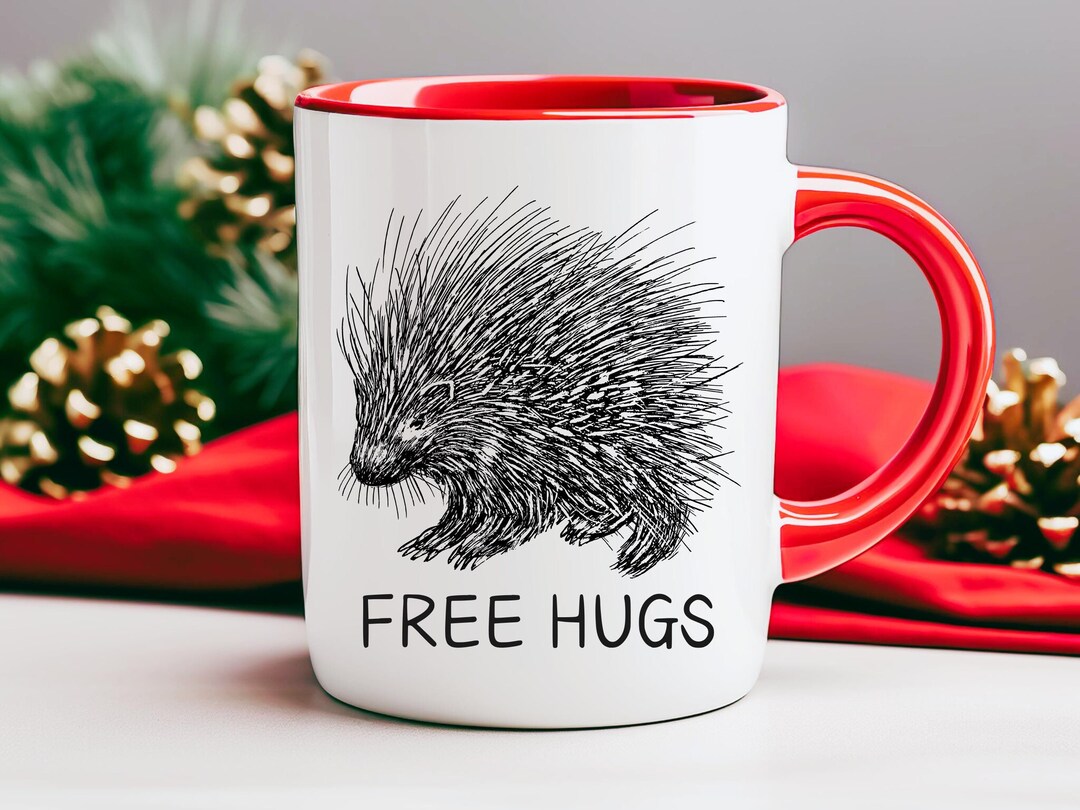 Free Hugs Mug, Free Hugs Cup, Free Hugs Coffee Mug, Free Hugs Coffee Cup, Free Hugs Porcupine ...