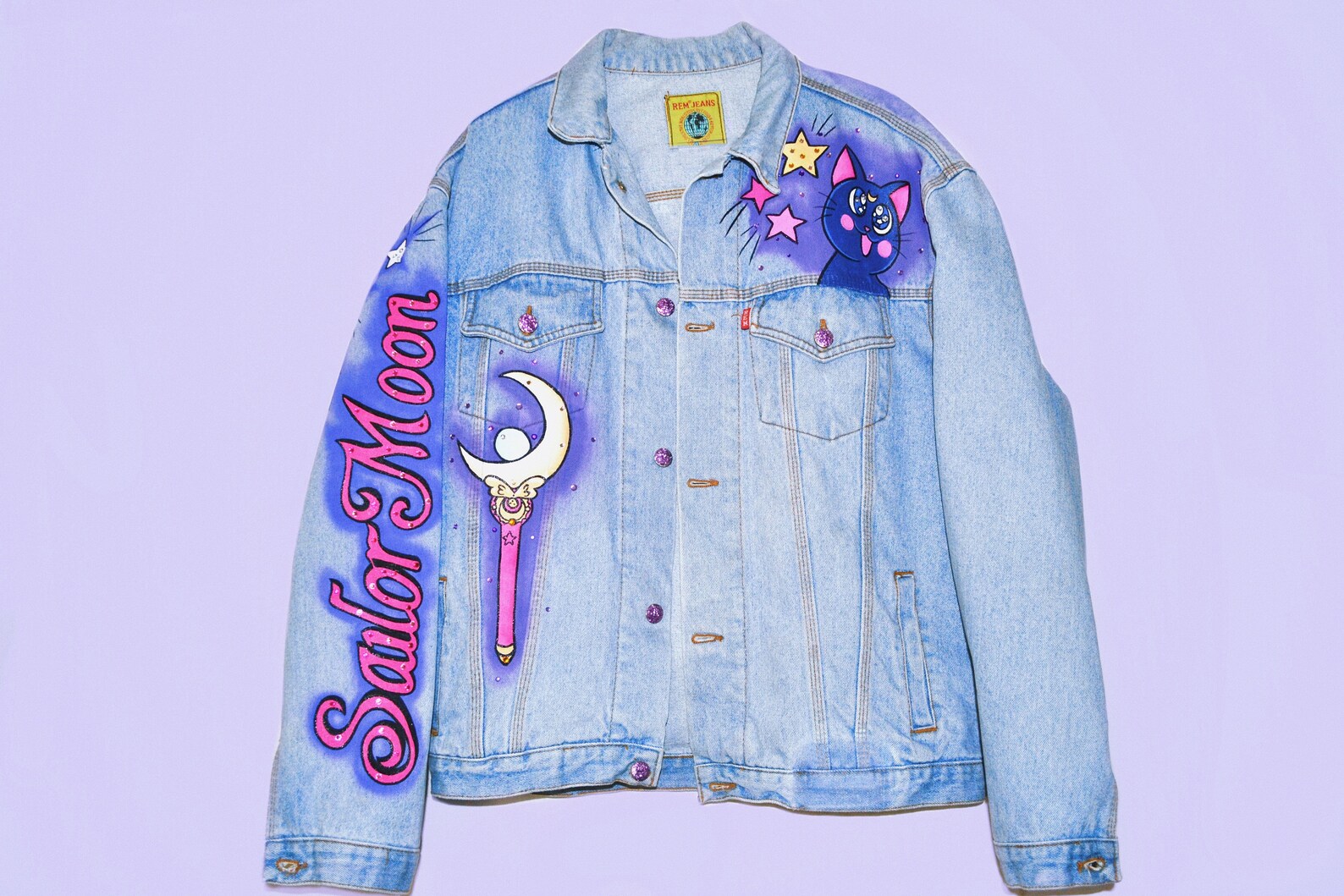 SM Hand-painted Vintage Denim Jacket - Etsy