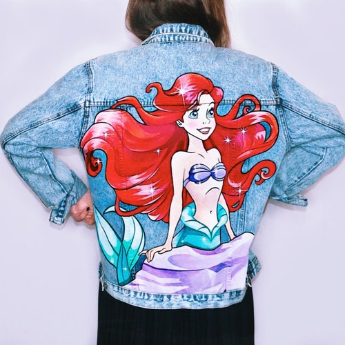 Ariel Little Mermaid Hand Painted Jean Jacket - Etsy