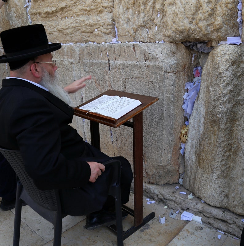Rabbi Rabbay Prayers Next to Western Wall Jerusalem Israel Jewish Holly ...