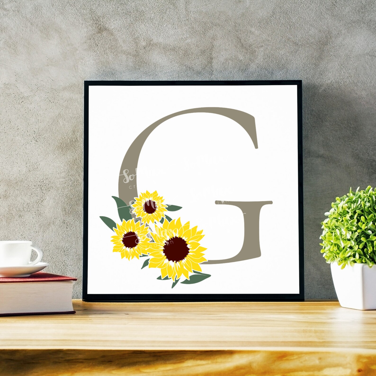 Sunflower Alphabet Letter Svg Floral Alphabet Letter G Svg | Etsy