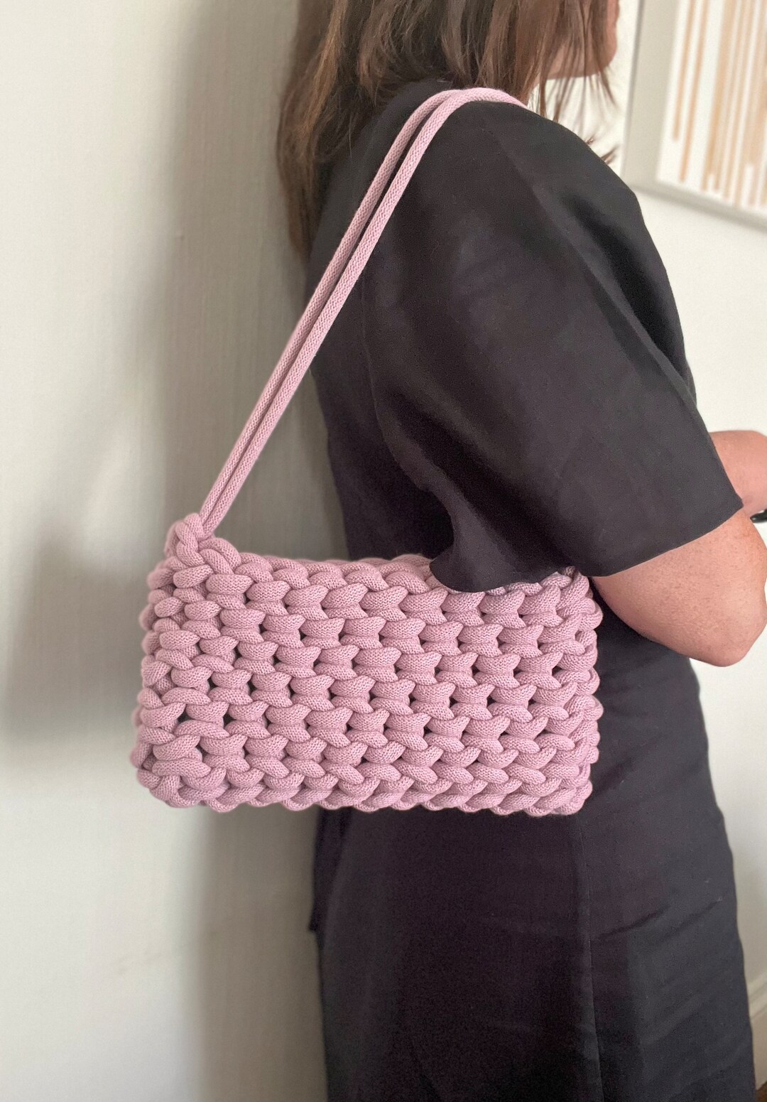 Dusty Pink Handbag With Zip, Wedding Guest Bag, Small Summer Handbag ...