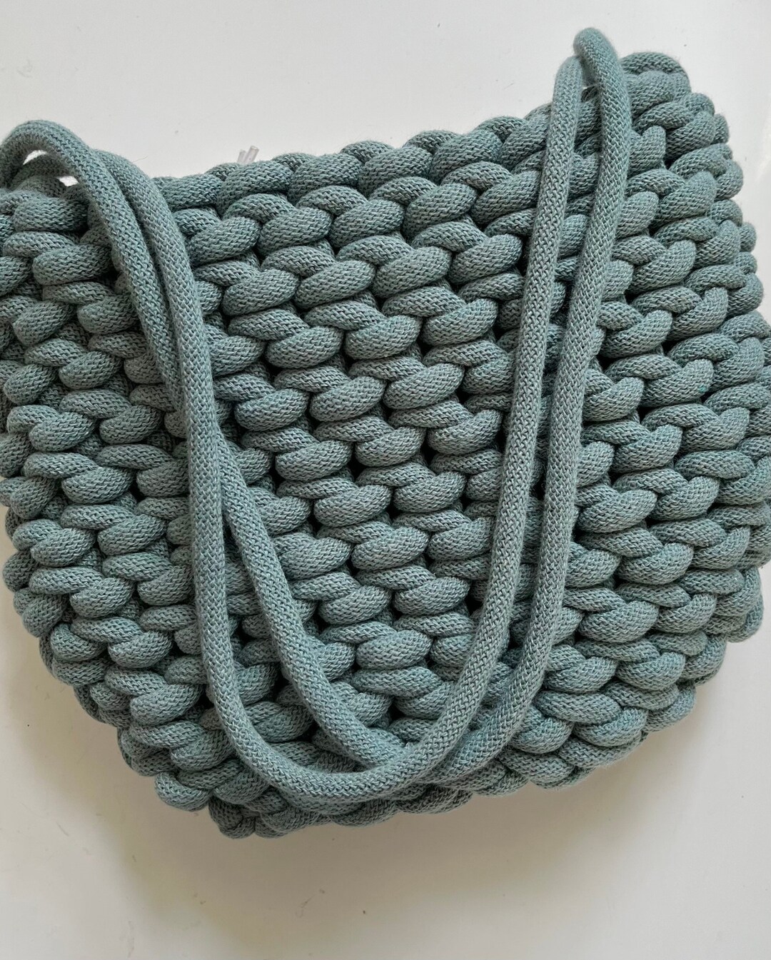 Light Green Shoulder Bag Sage Green Crocheted Bag Casual Day - Etsy