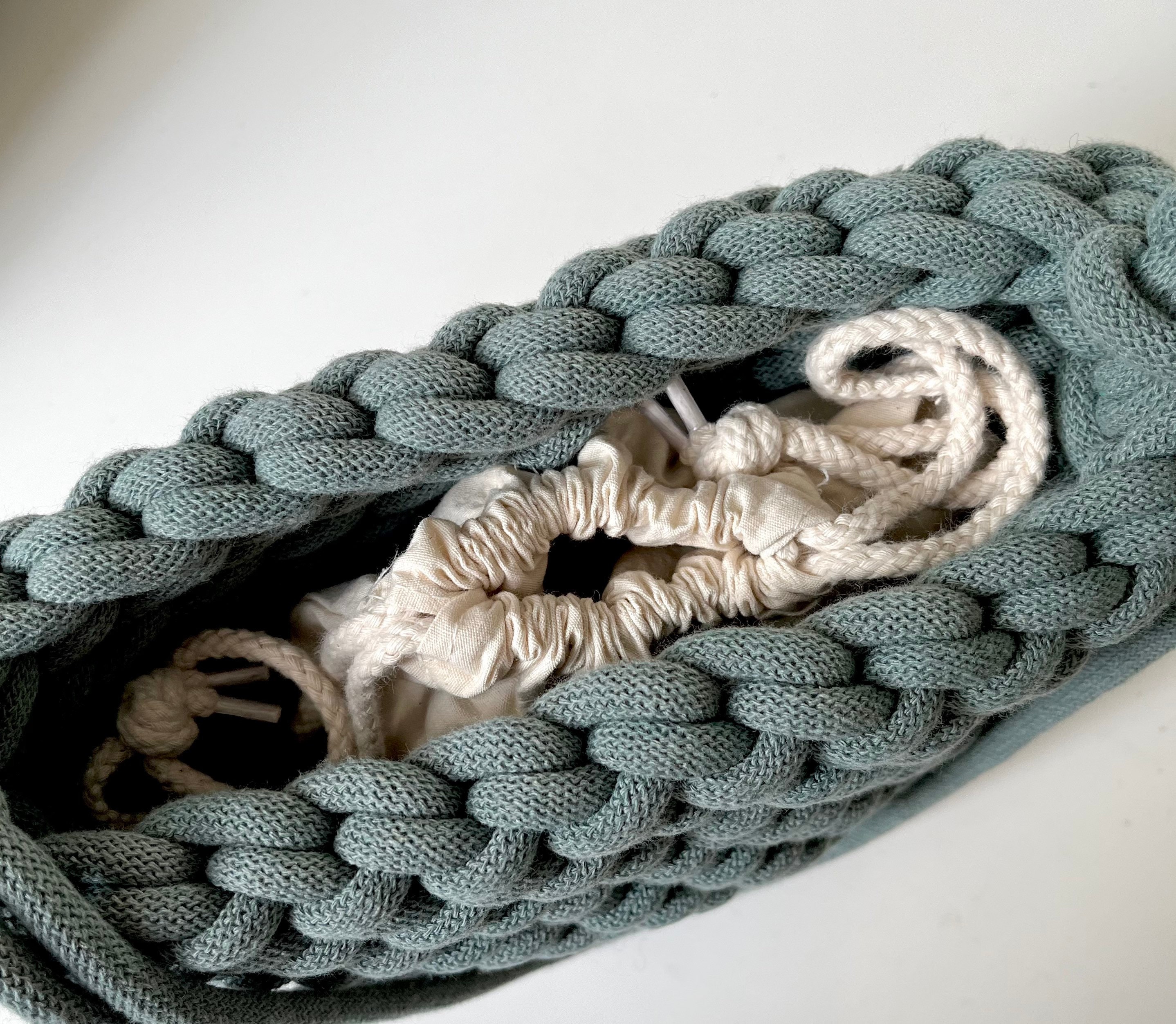 Light Green Shoulder Bag Sage Green Crocheted Bag Casual Day - Etsy