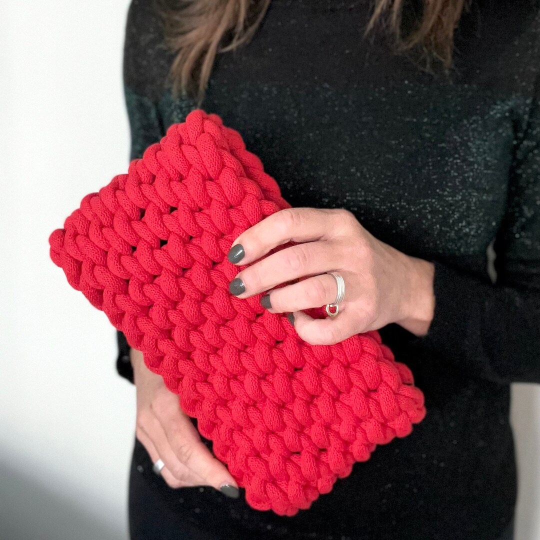 Red Clutch Handbag, Red Evening Bag, Statement Clutch Bag, Red Wedding ...