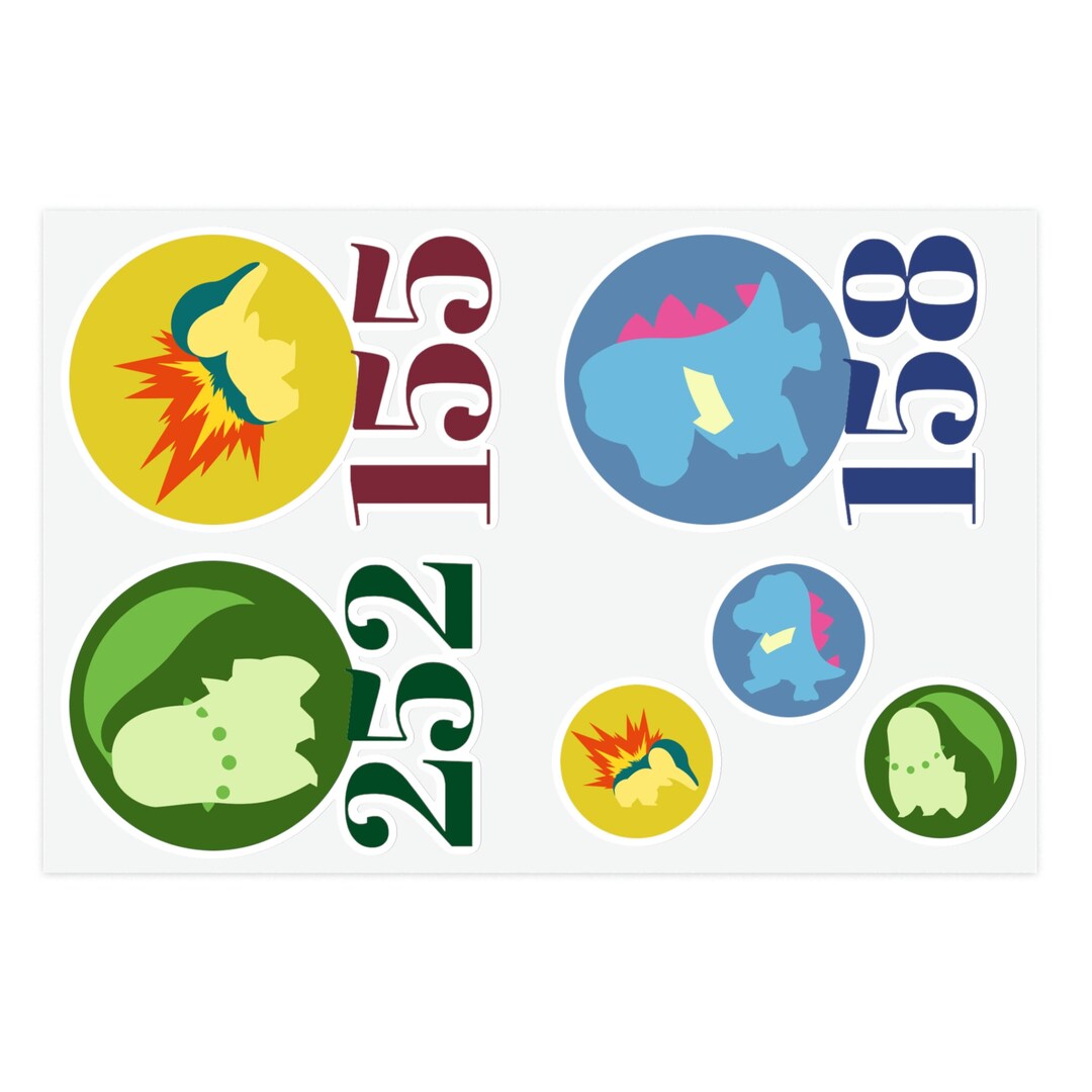 Pokémon Gen 2 Starters Sticker Sheet - Etsy