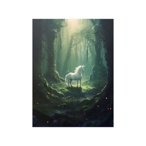 Mythical Unicorn Poster Mystical Nature Art Fantasy Poster - Etsy