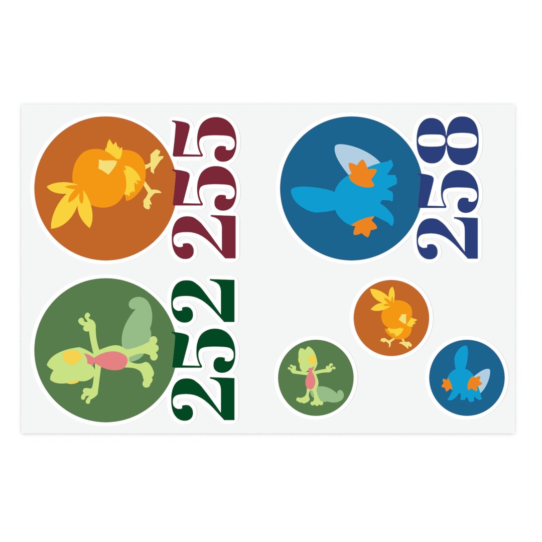 Pokémon Gen 3 Starters Sticker Sheet - Etsy