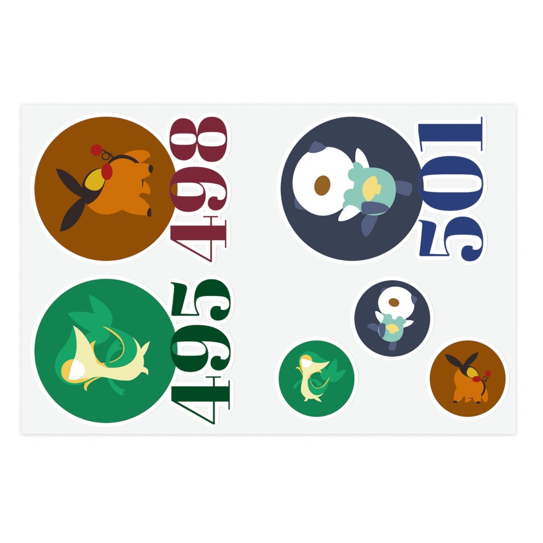 Pokémon Gen 5 Starters Sticker Sheet - Etsy