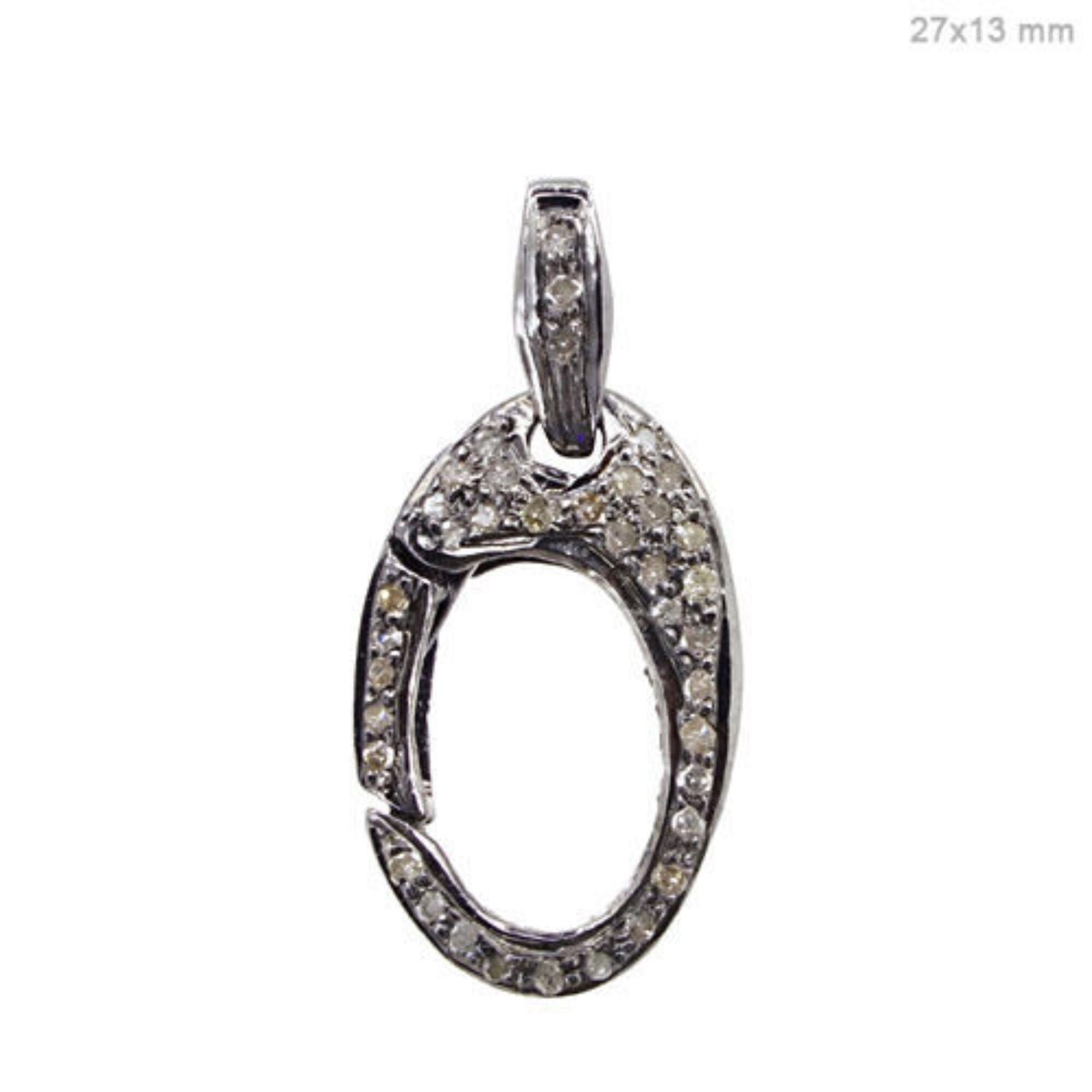 Pave Diamond Lobster Lock Finding Pendant Two In One Finding & | Etsy