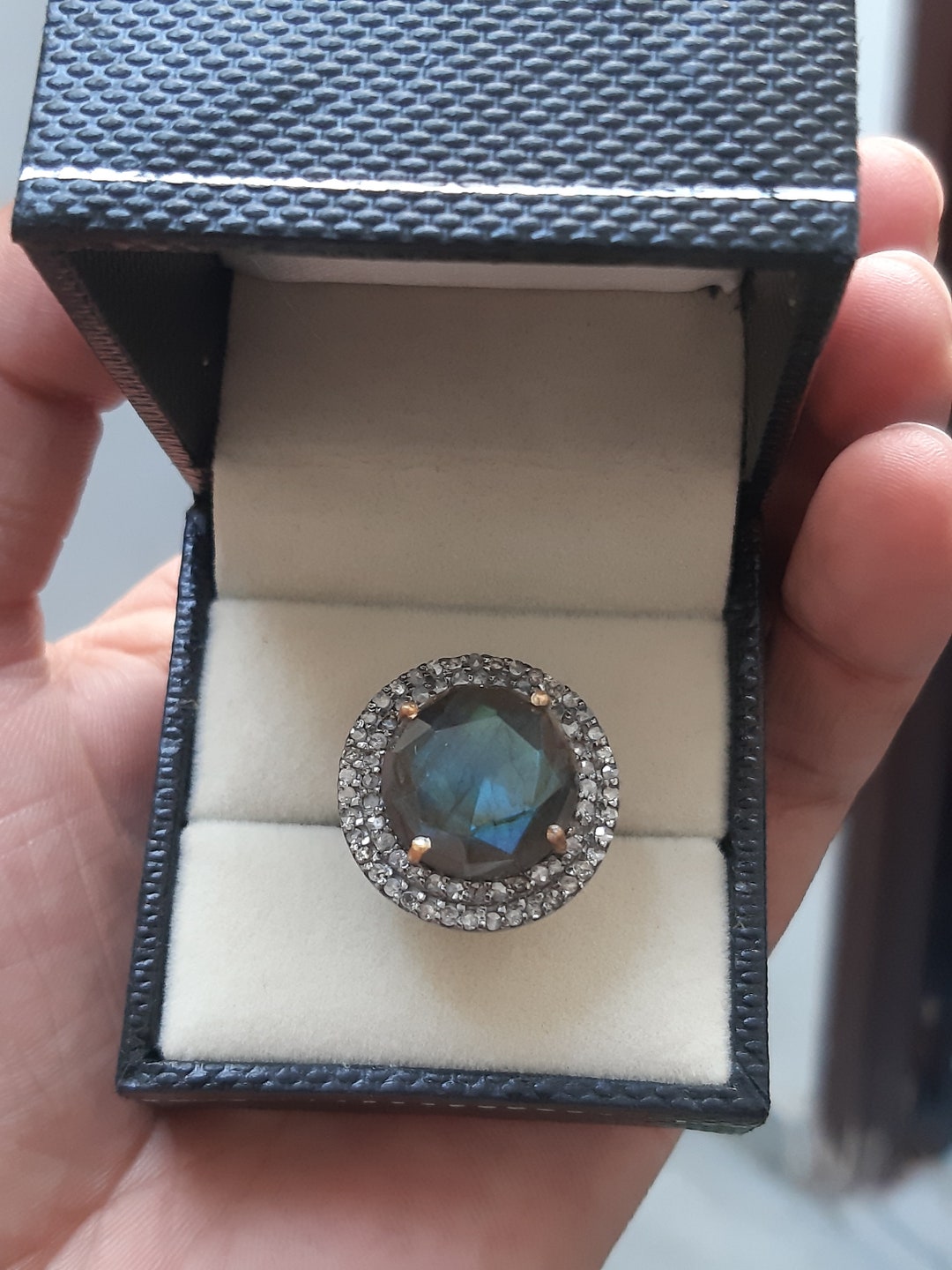 Pave Diamond Cocktail Ring Handmade Cocktail Ring Women Cocktail Ring ...