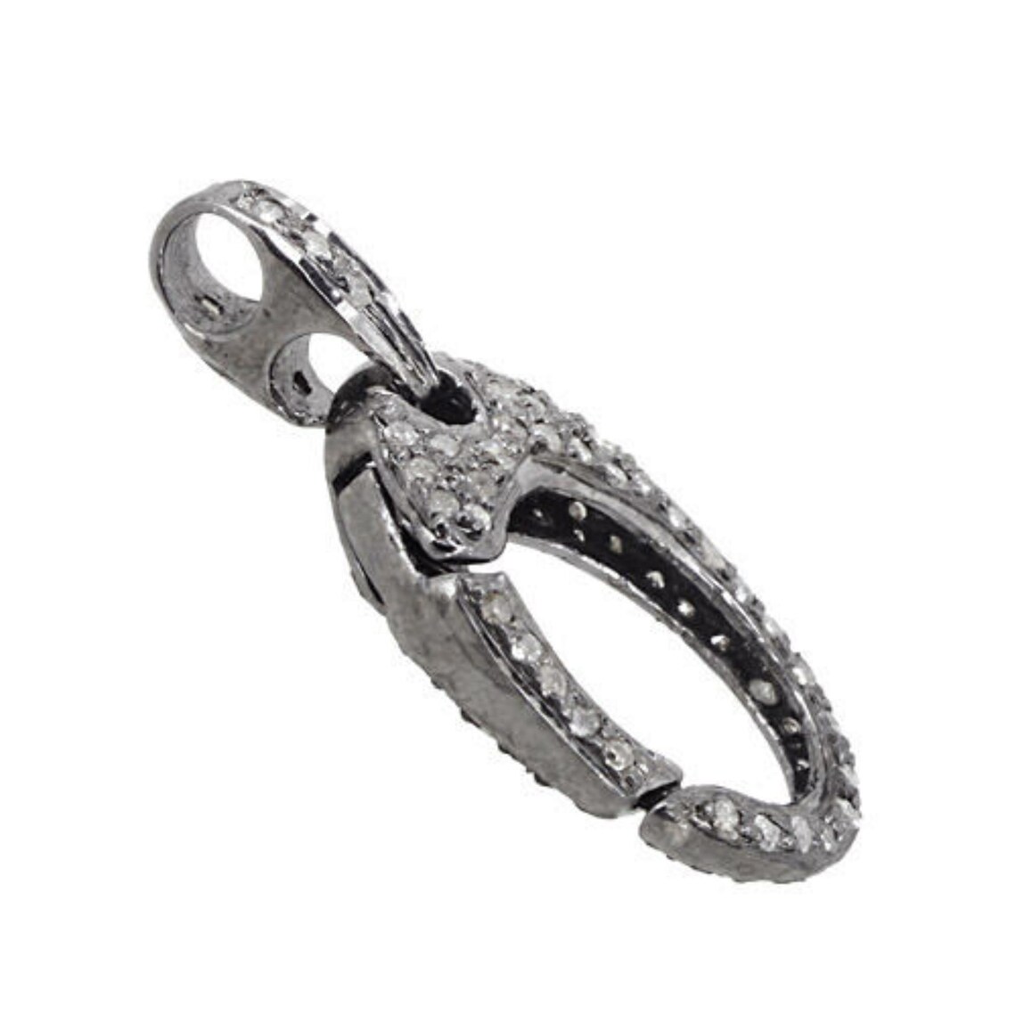 Pave Diamond Lobster Lock Finding Pendant Two In One Finding & | Etsy