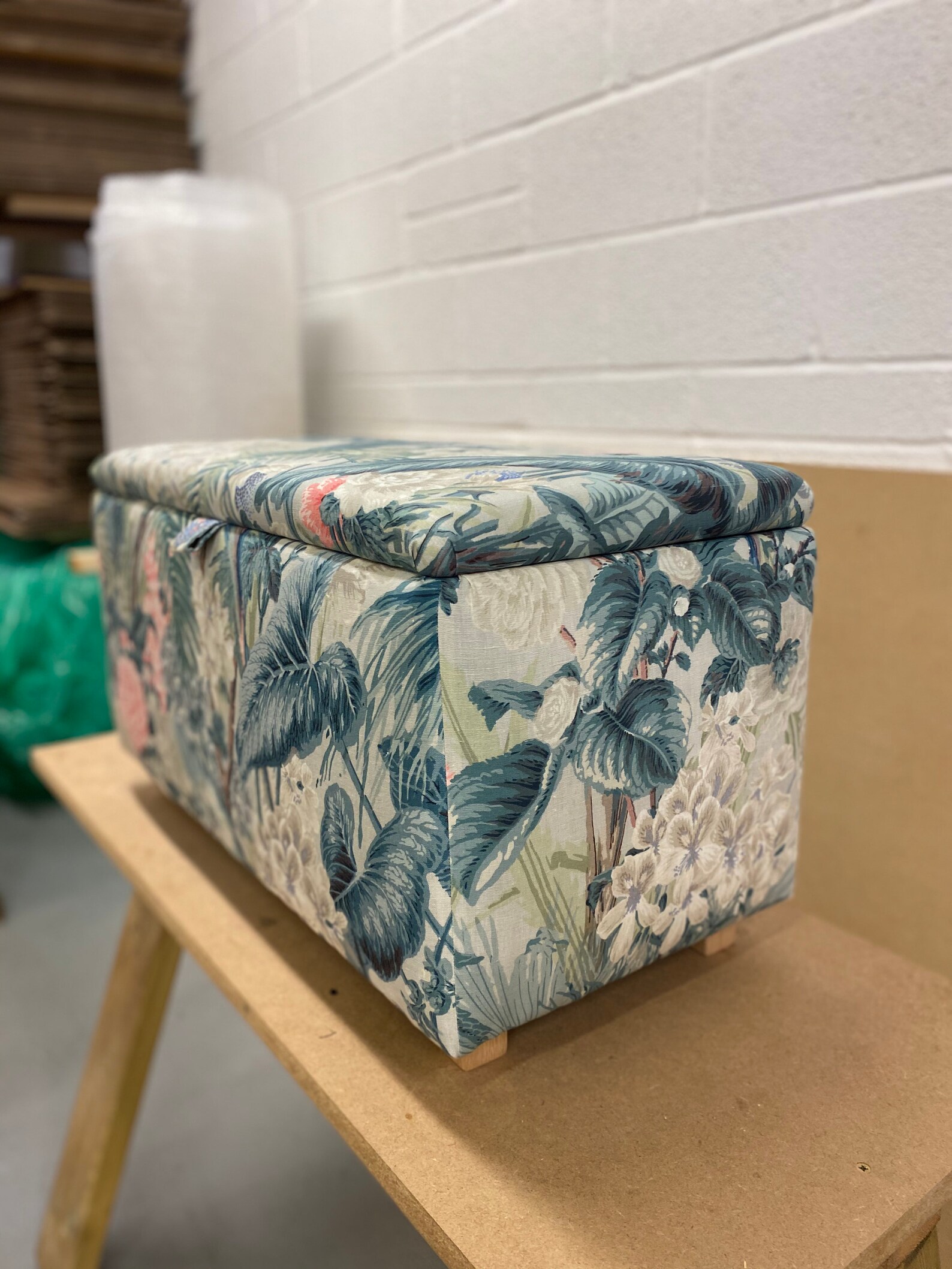 Coffee Table Footstool With Storage Ottoman in Luxury Tropical - Etsy