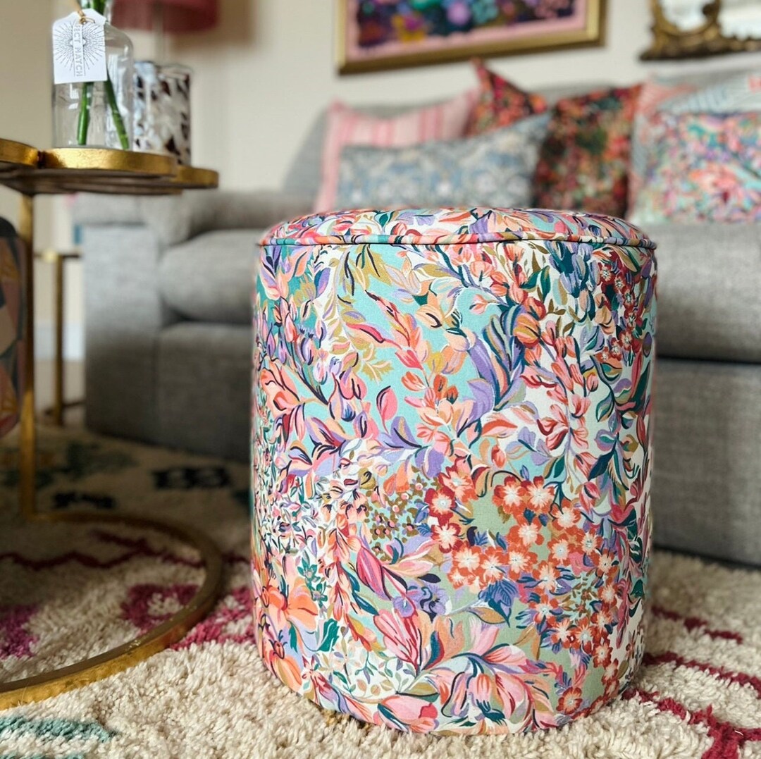 Dressing Table Pouffe in Aubrey Pastel - Etsy