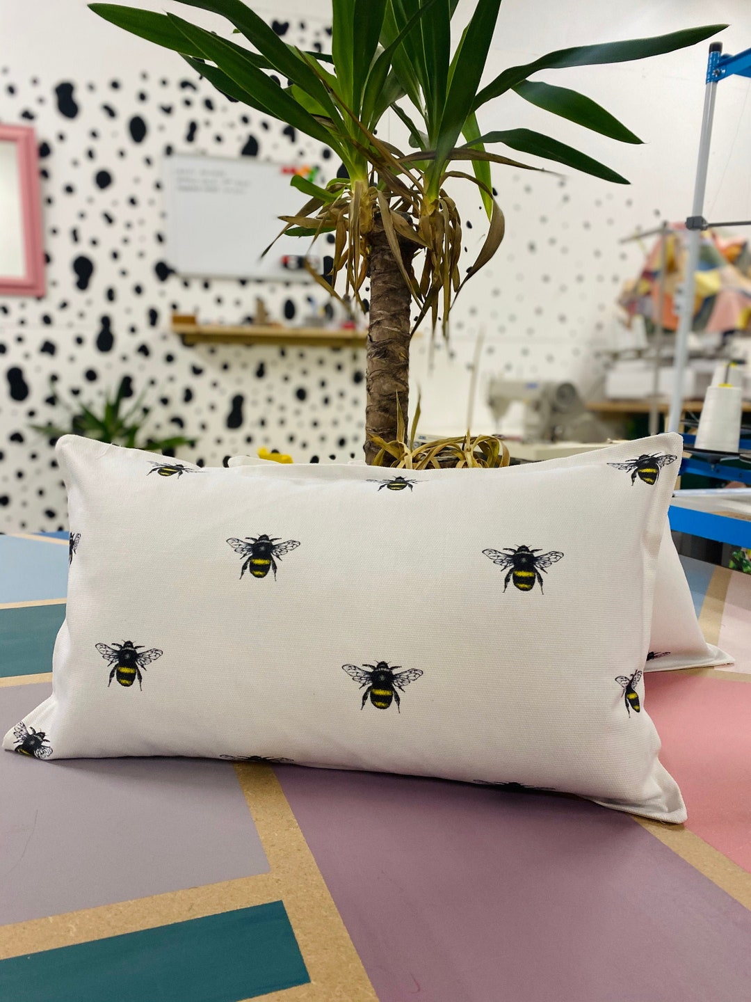 Rectangular Scatter Cushion in Bumble Bee Print - Etsy UK