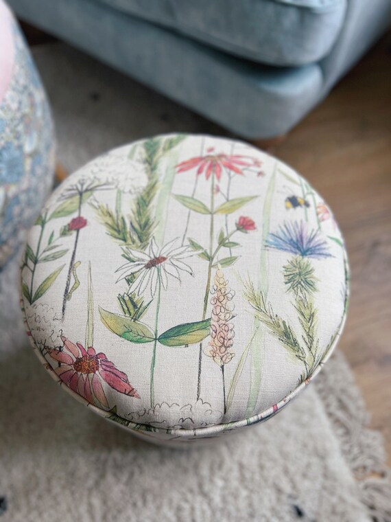 Dressing Table Pouffe in Hermione Linen Etsy UK