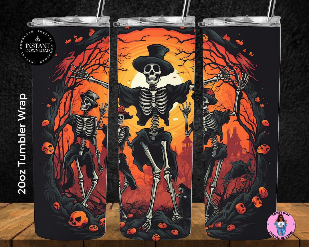 Dancing Skeleton Sublimation Tumbler Wrap, Dancing Skeletons Tumbler ...