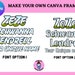 Make Your Own Name Word Art Canva Frame Template, Fillable Canva ...