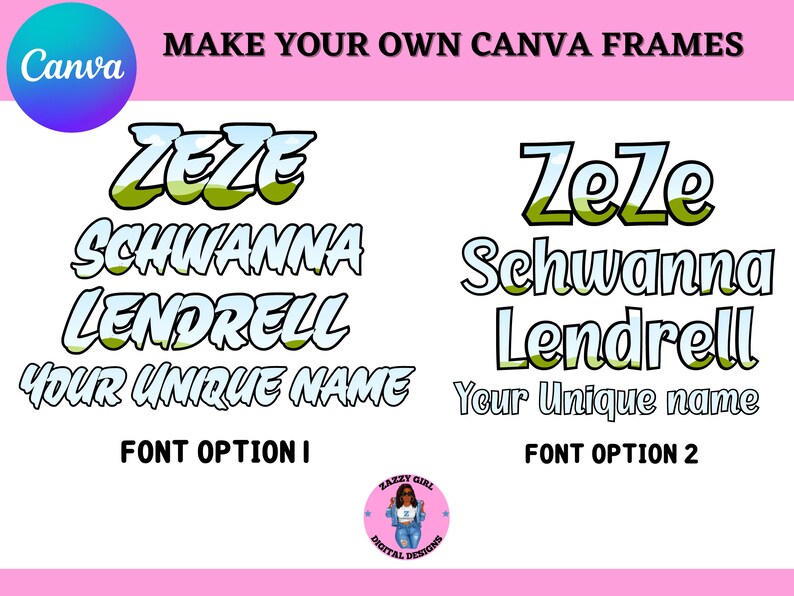 Make Your Own Name Word Art Canva Frame Template, Fillable Canva ...