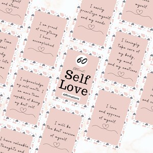 Self Love Affirmation Cards Printable, Positive Affirmation Card Set ...