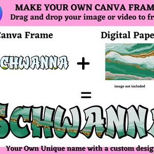 Make Your Own Name Word Art Canva Frame Template, Fillable Canva ...