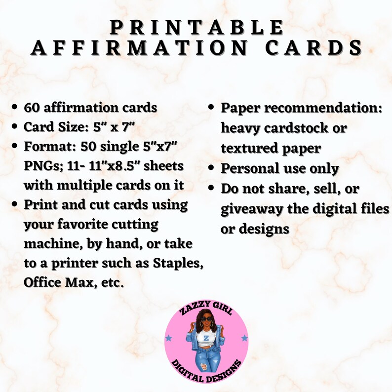 Self Love Affirmation Cards Printable Positive Affirmation - Etsy