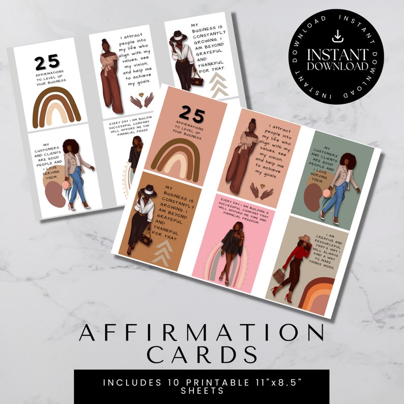 Affirmation Cards African American Woman, Positive Affirmation Cards ...