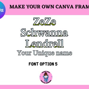 Make Your Own Name Word Art Canva Frame Template, Fillable Canva ...
