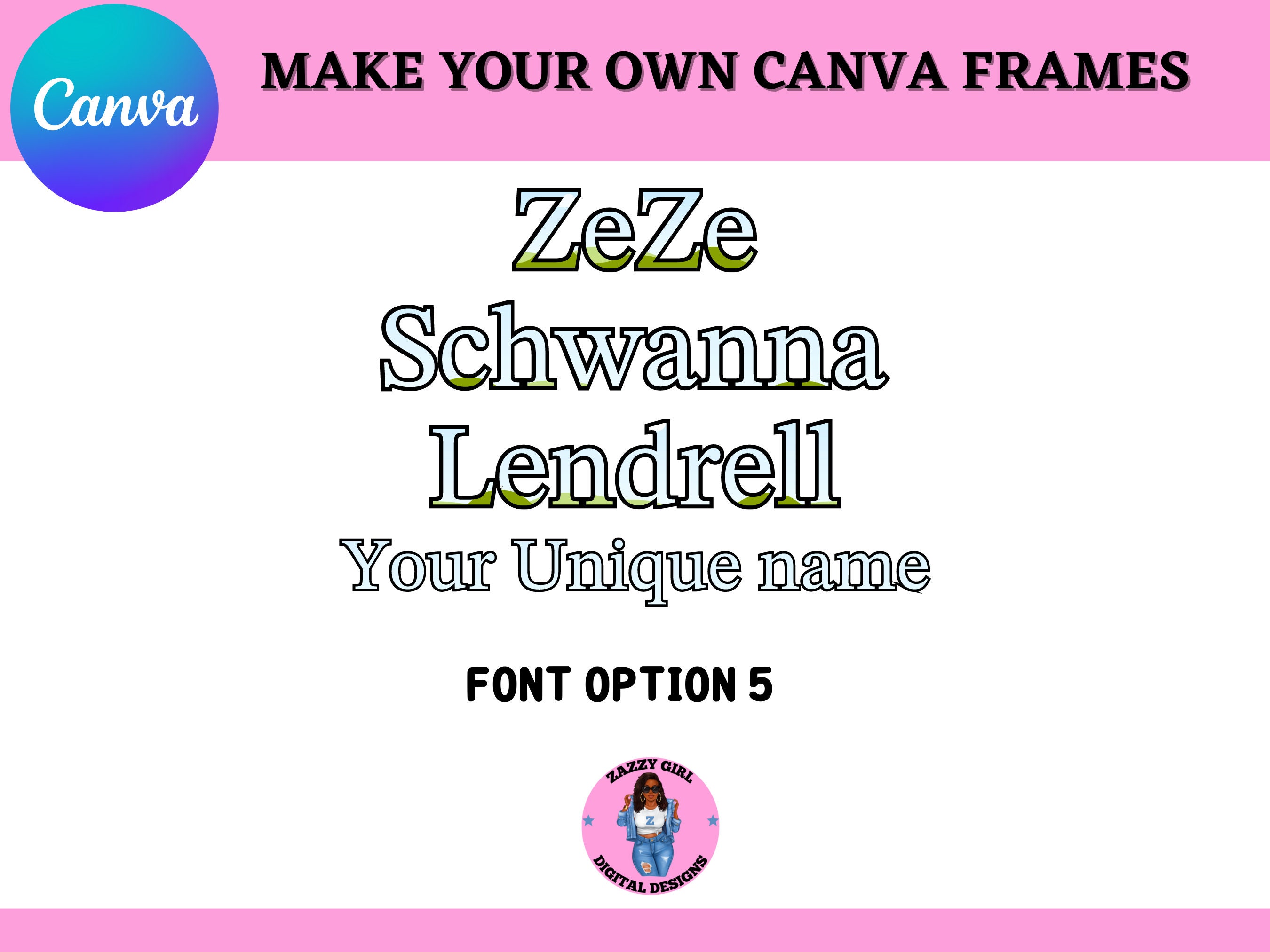 Make Your Own Name Word Art Canva Frame Template, Fillable Canva ...