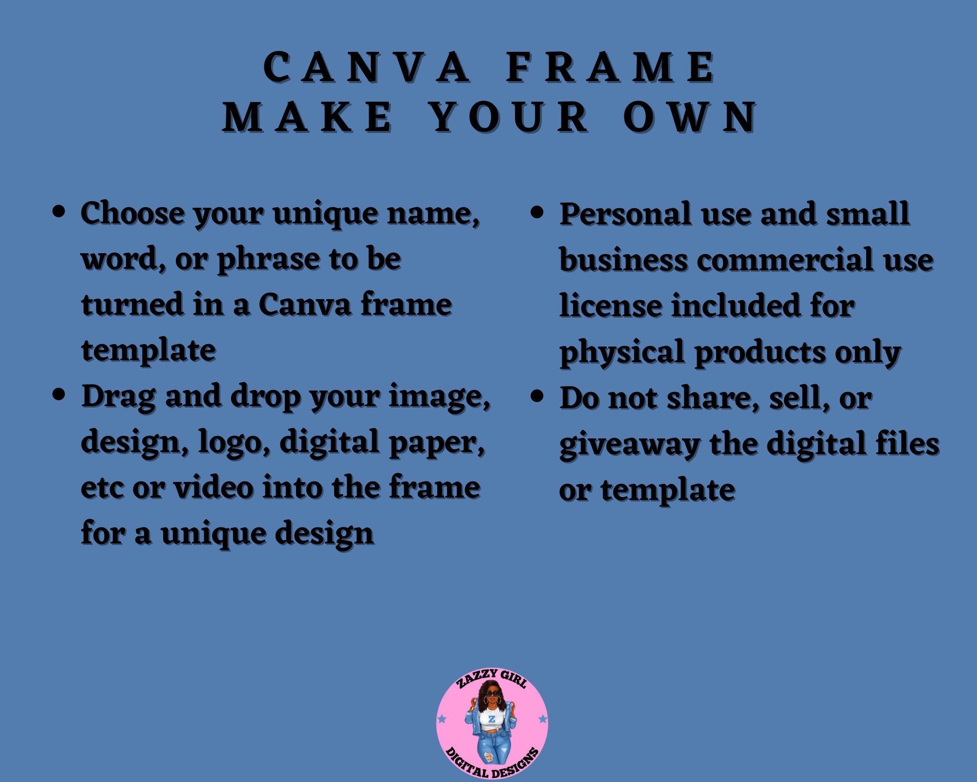 Make Your Own Name Word Art Canva Frame Template, Fillable Canva ...